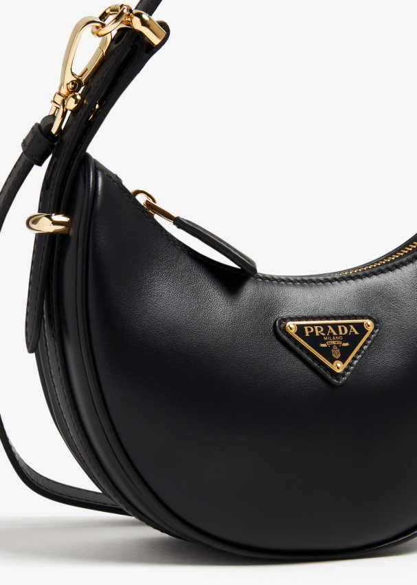 Prada Arqué leather mini shoulder bag for Women - Black in Qatar ...